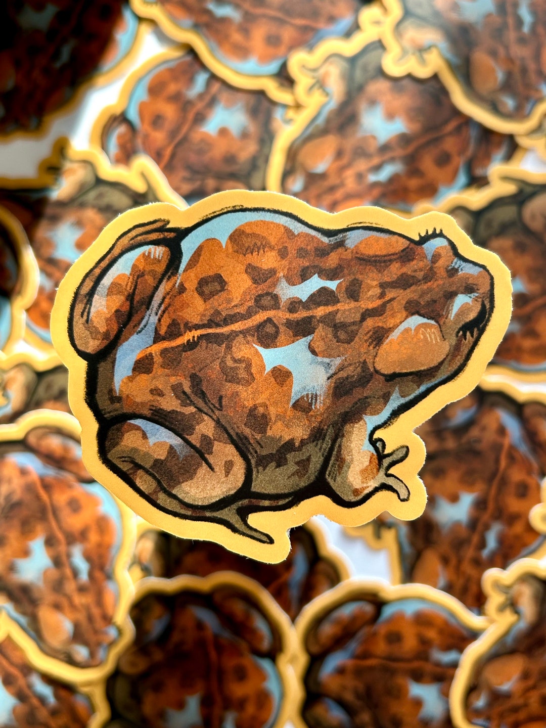 Chubby Toad Matte Vinyl Waterproof Sticker - Etsy