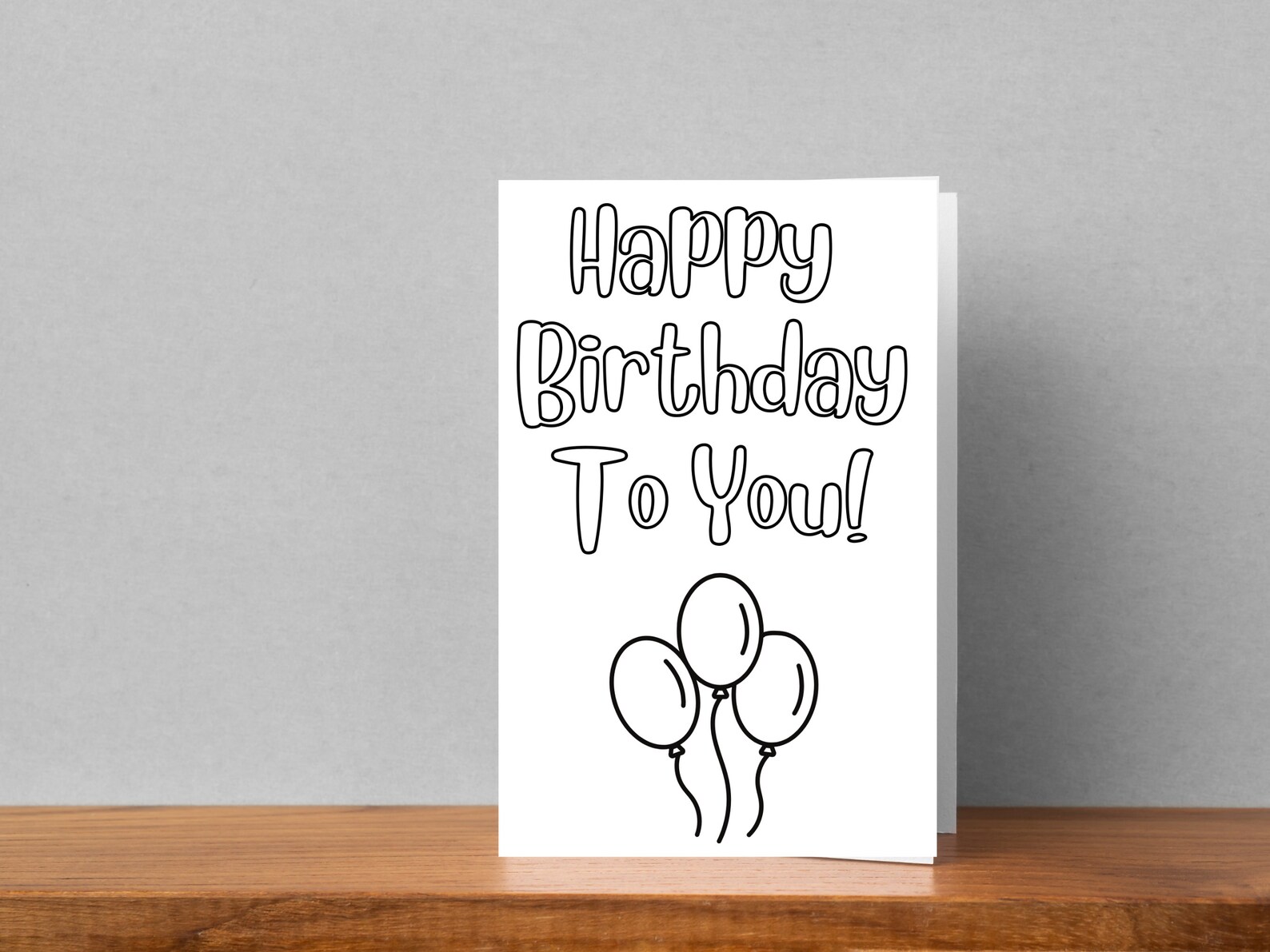Happy Birthday to You Printable Coloring Page Greeting Card - Etsy