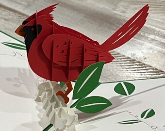 Cardinal 3d Pop up Card - Etsy