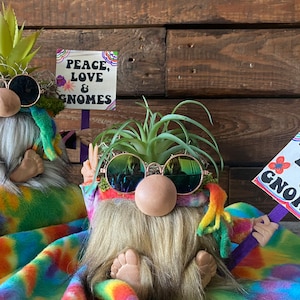 Peace, Love & Gnomes Hippie Gnome Planter - Etsy