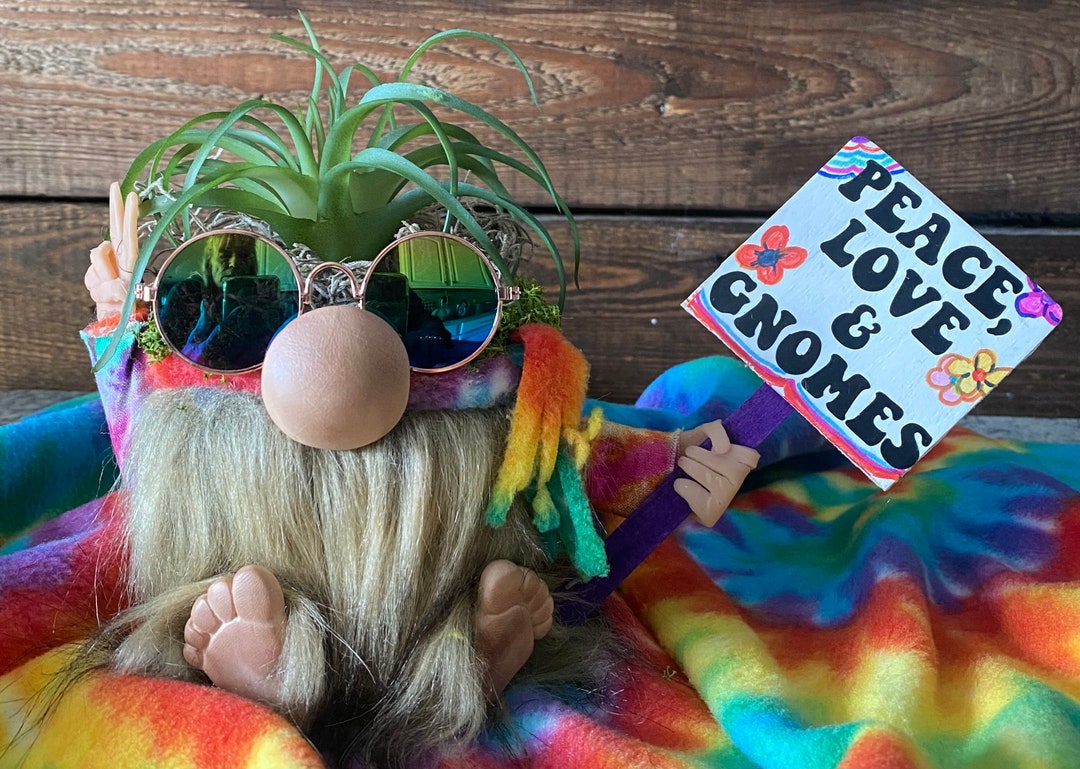 Peace, Love & Gnomes Hippie Gnome Planter - Etsy