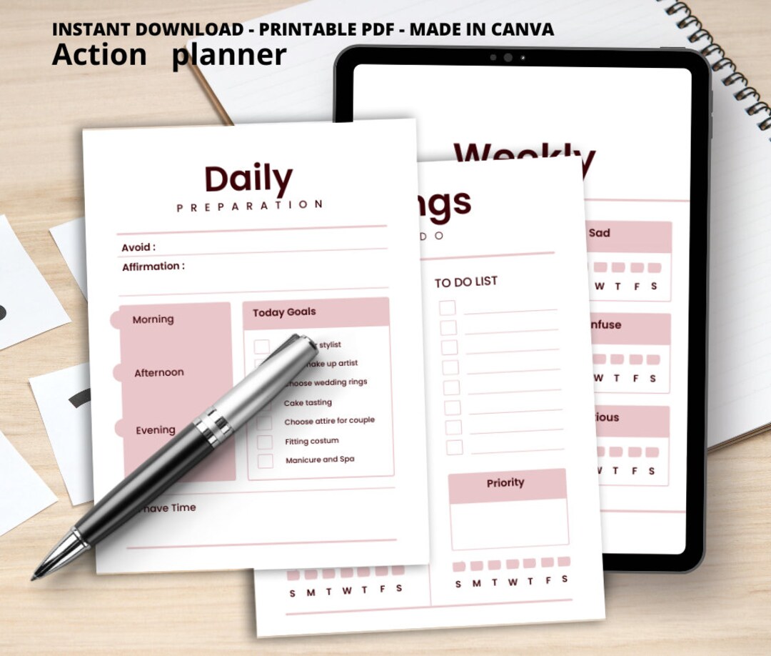 ACTION PLANNER: Daily to Do List Planner Notebook - Easily Organize ...