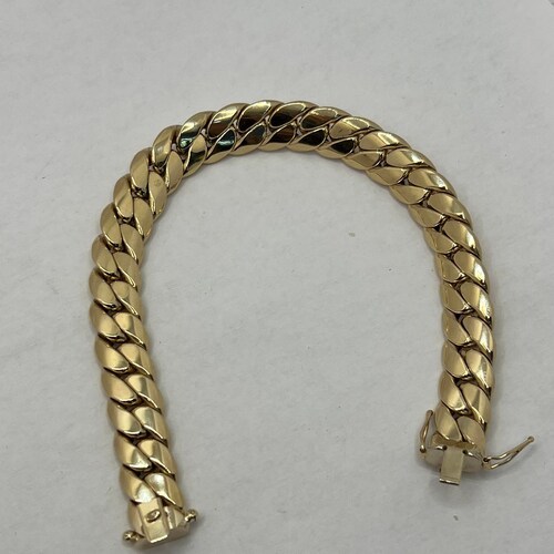 Solid 18K Gold Miami Men's Cuban Curb Link Bracelet - Etsy