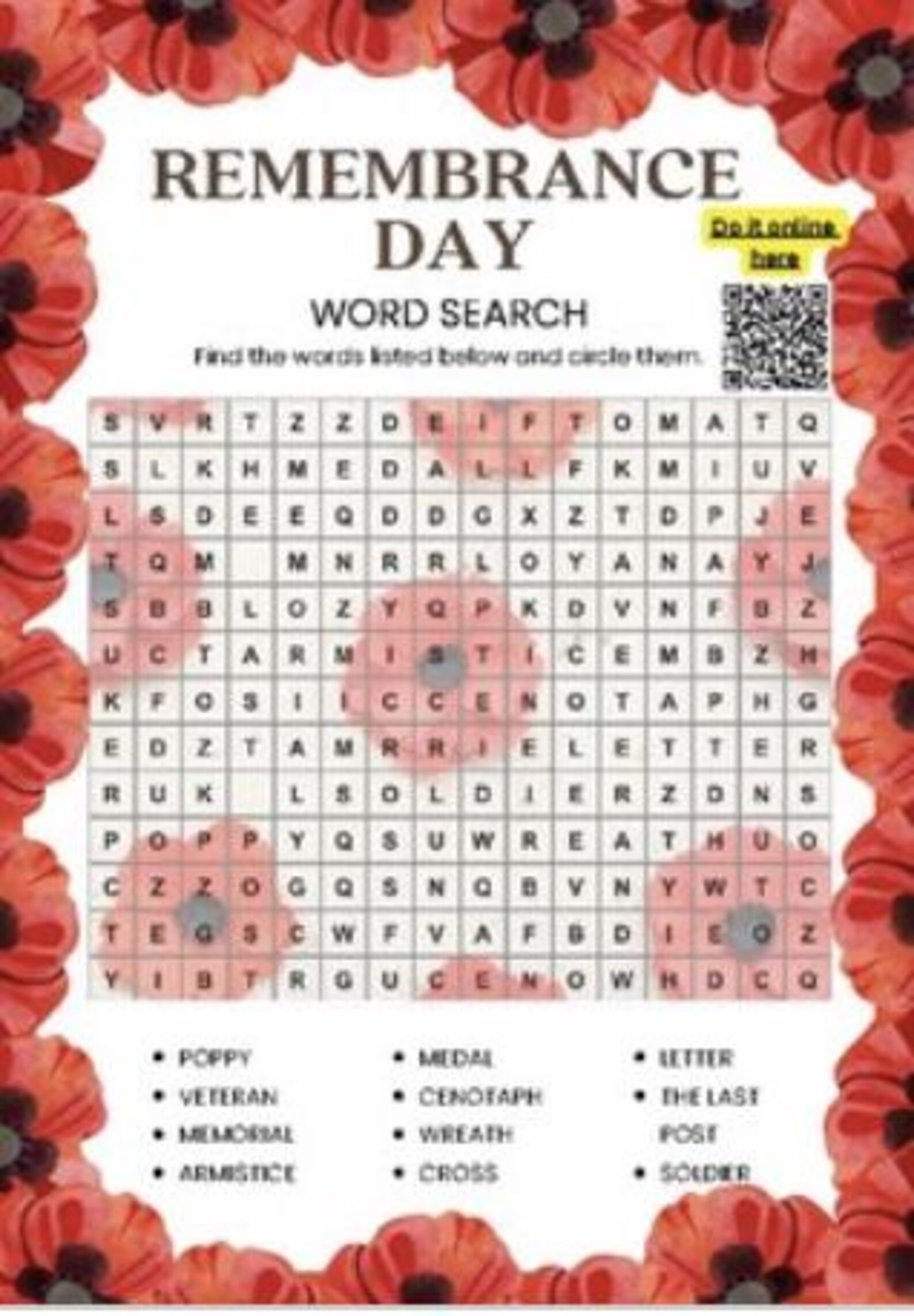 The Story of the Poppy: Remembrance Day ESL Lesson Plan (with Scanword ...