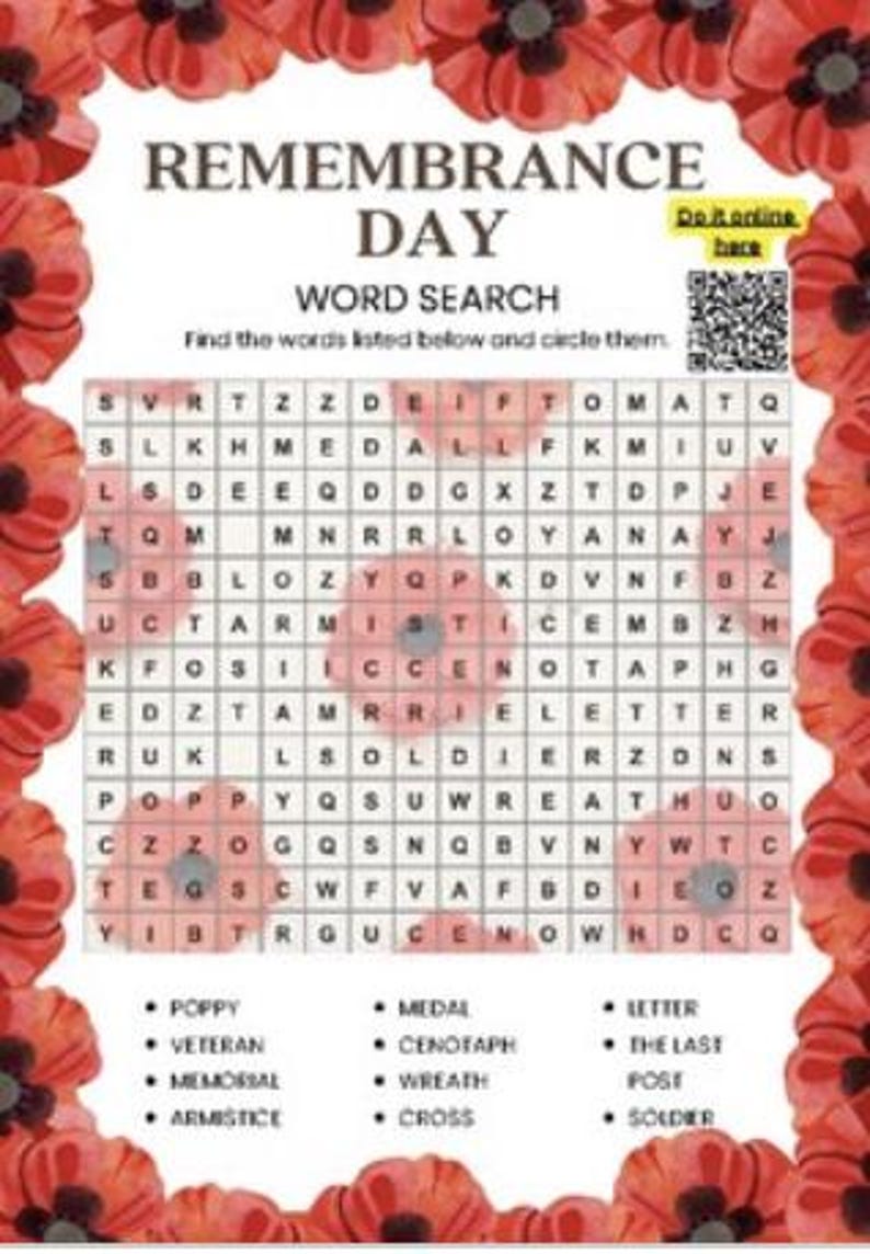 The Story of the Poppy: Remembrance Day ESL Lesson Plan (with Scanword ...