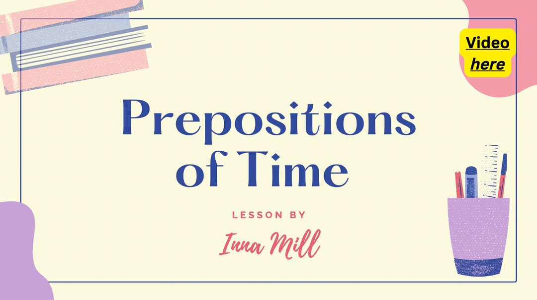 English Grammar: Prepositions of Time At, In, on / Next, This, Last - Etsy