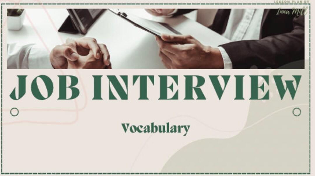 Job Interview / Vocabulary / Activities / E-activities / ESL B2-C1 - Etsy