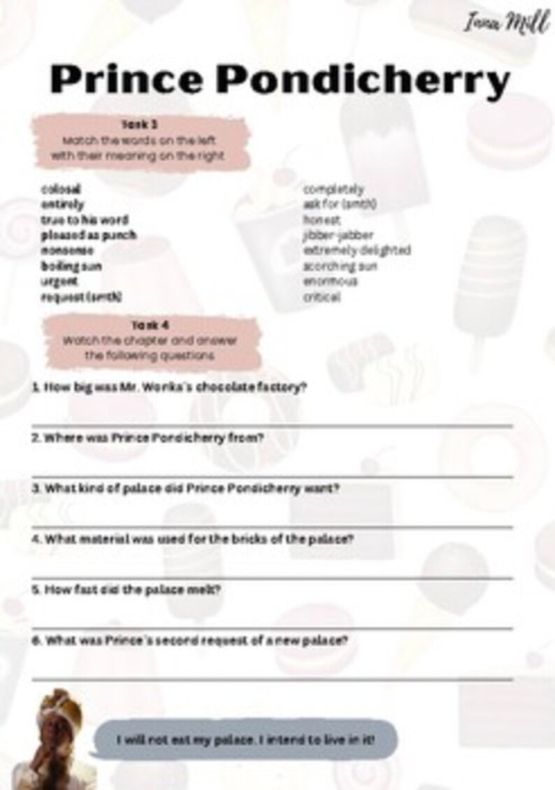 Charlie and the Chocolate Factory / Step-by-step Tasks / ESL B1 / E ...
