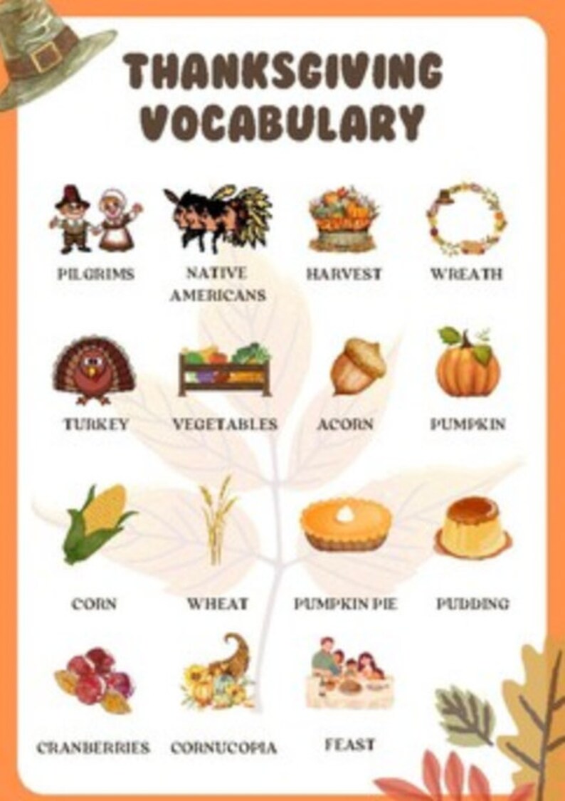 Thanksgiving Reading Task + Thanksgiving Vocabulary ESL A2-B1 - Etsy