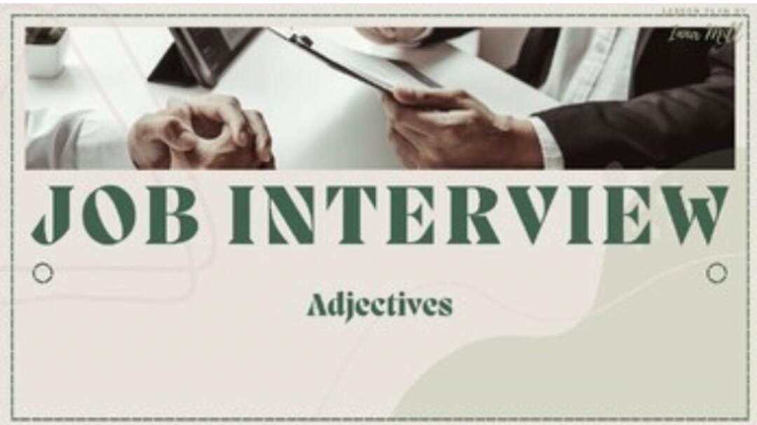 Job Interview / Adjectives You Need to Know / Activities - Etsy