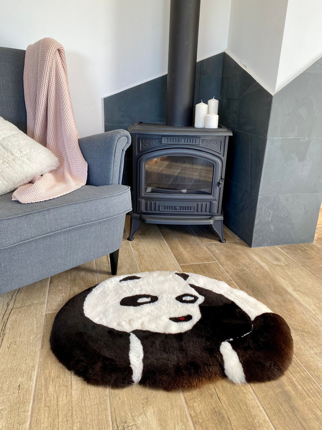 Sheepskin Patchwork for Children - Panda - Eco Tanned - Shorn Wool ...