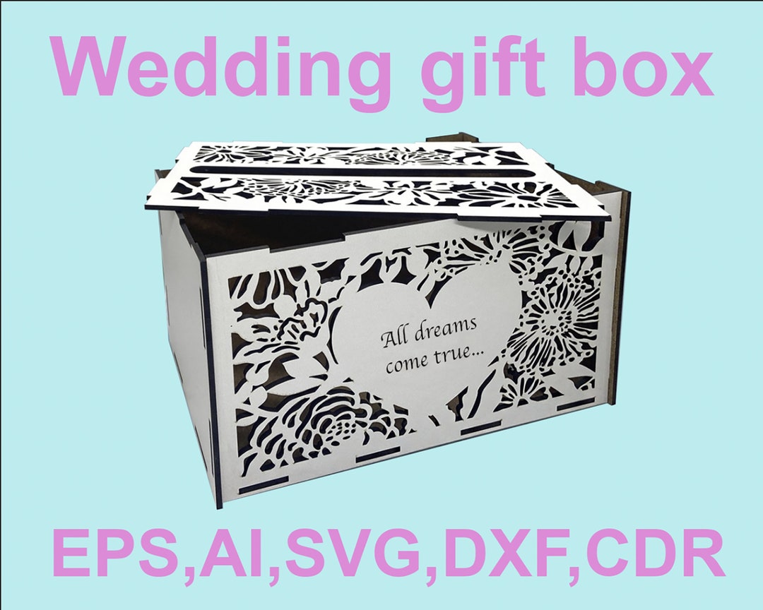 Ceremonial Wedding Gift Card Box Template File for Instant Download Eps ...