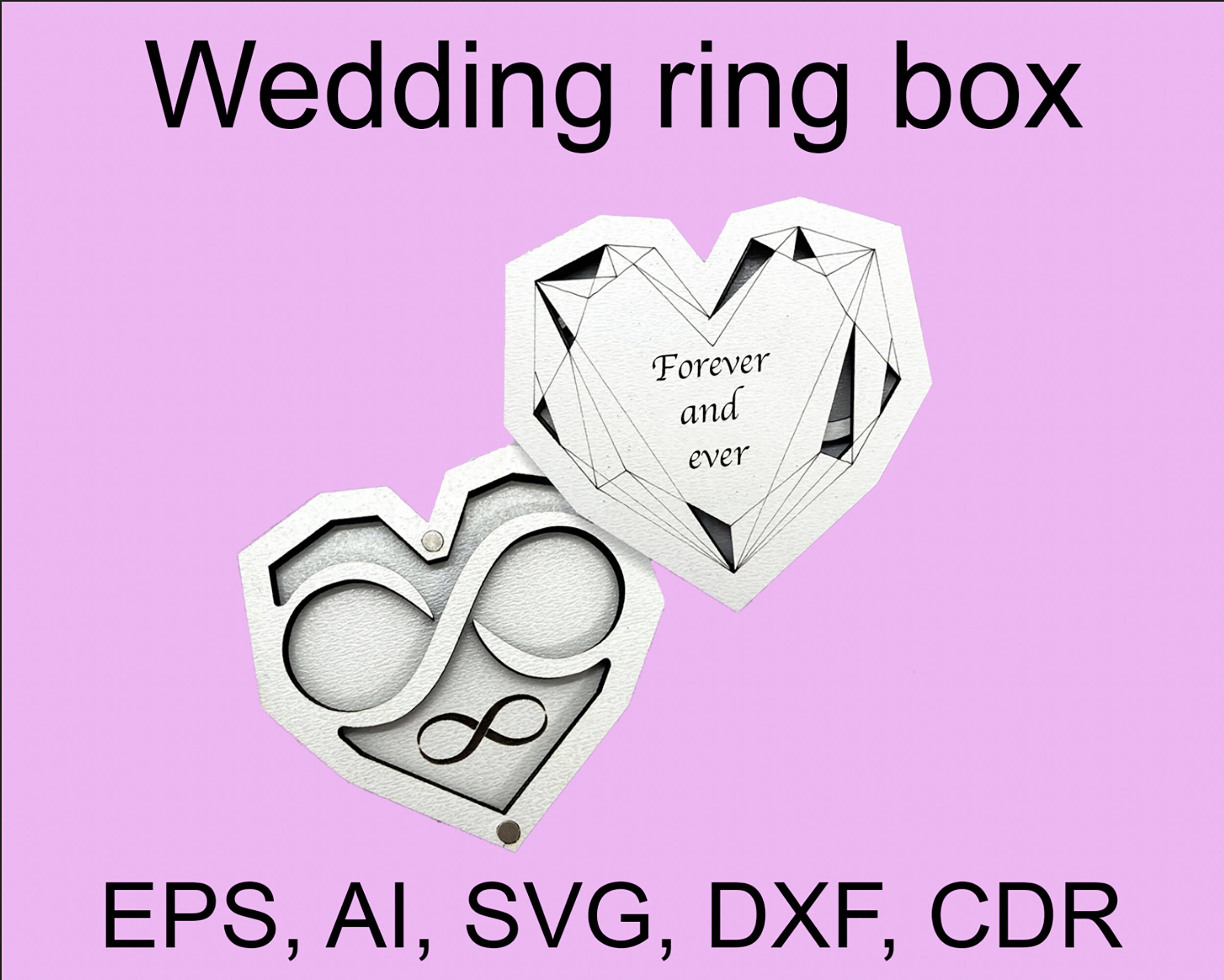 Wedding Ceremony Ring Box Template Cnc Laser Cutting Vector File for ...