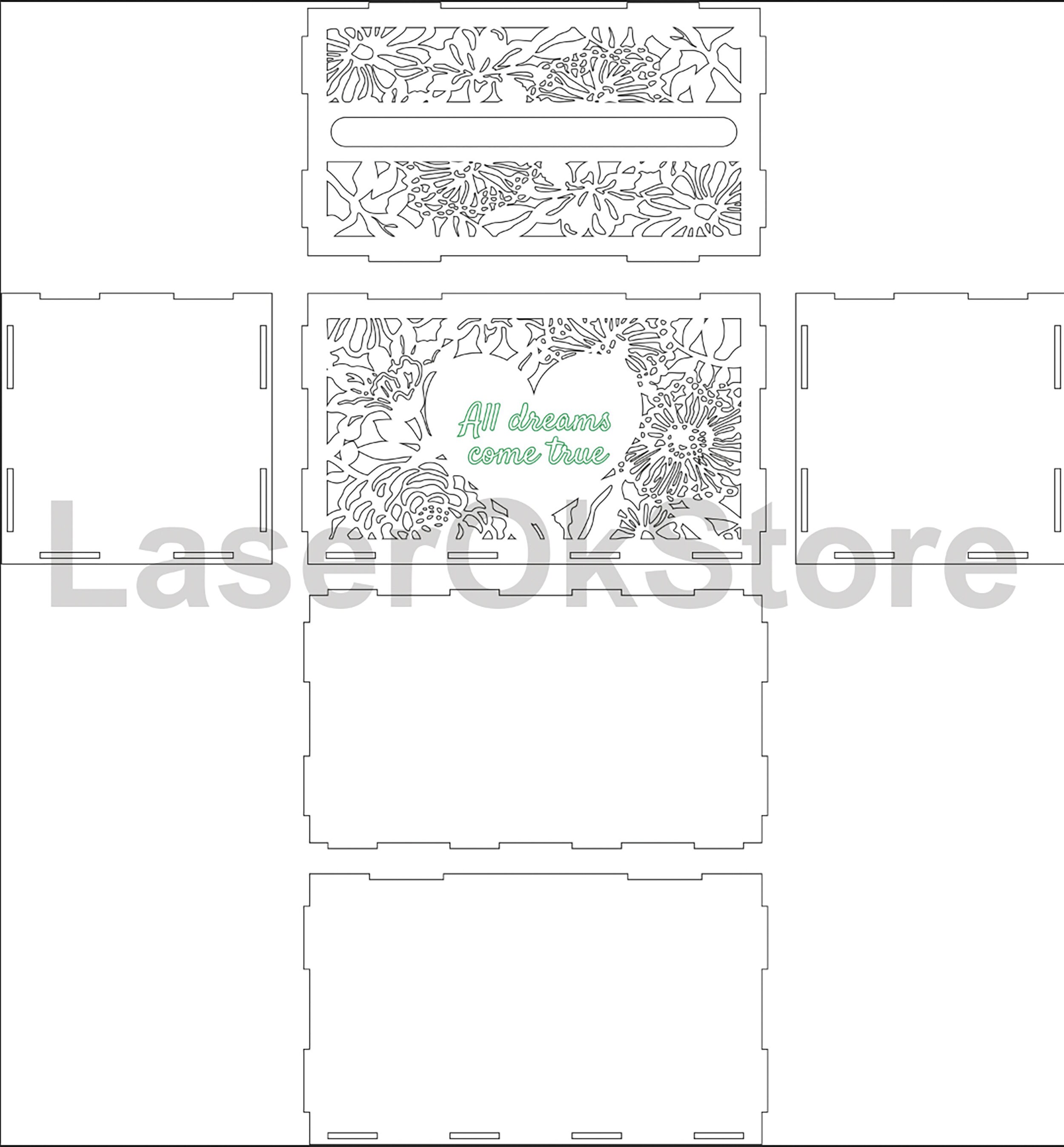 Ceremonial Wedding Gift Card Box Template File for Instant - Etsy