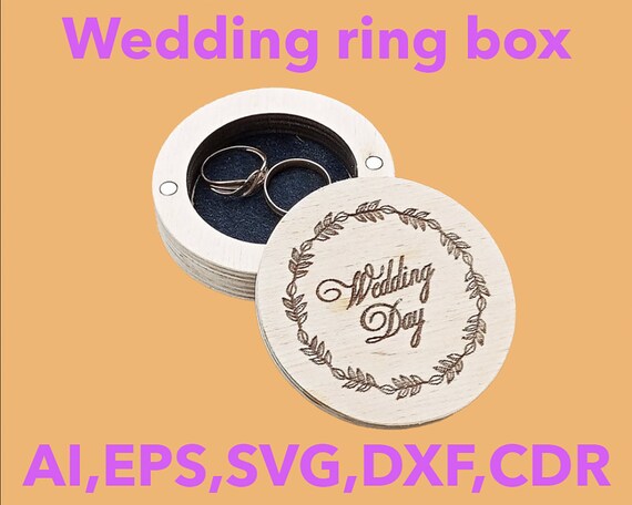 Wedding Ceremony Ring Box Template Cnc Laser Cutting Vector - Etsy