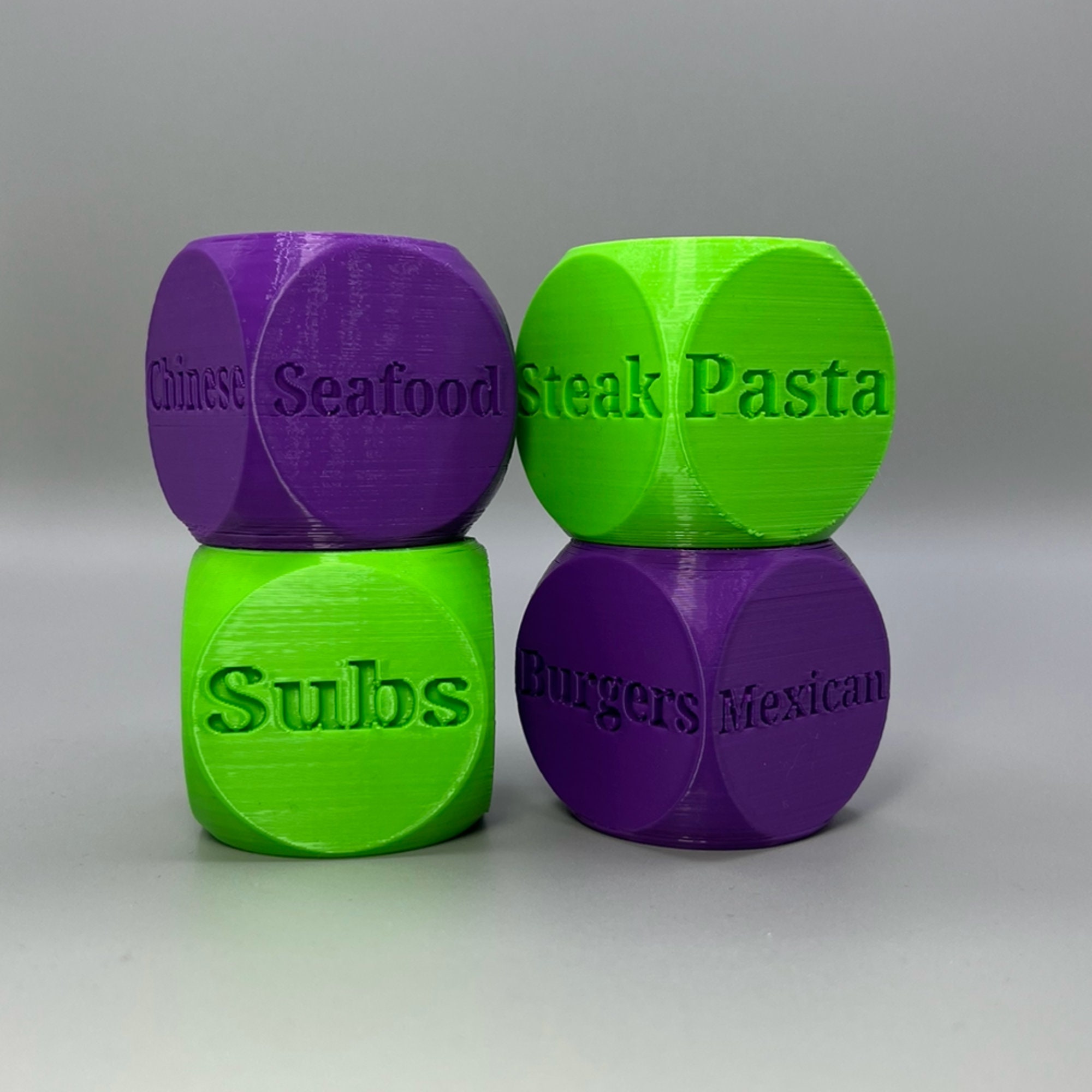 Food Dice Take Out Dice Game Date Dice Food Ideas 3D Printed Food Dice ...