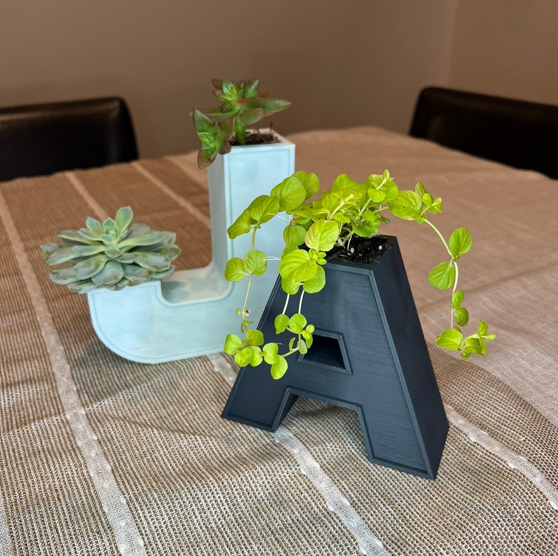 Letter Planters 3D Printed Letter Planters Desktop Planter Night Stand ...