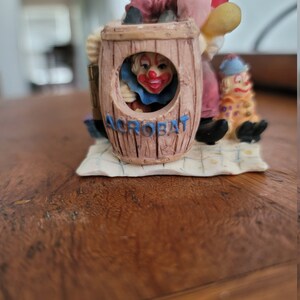 Vintage Clown With Barrel Figurine - Etsy