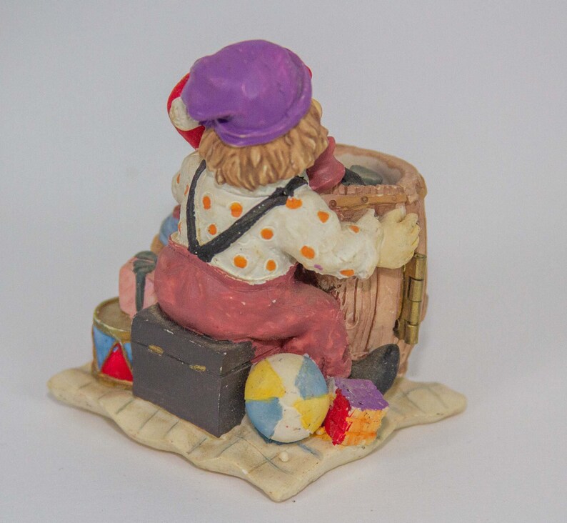 Vintage Clown With Barrel Figurine - Etsy