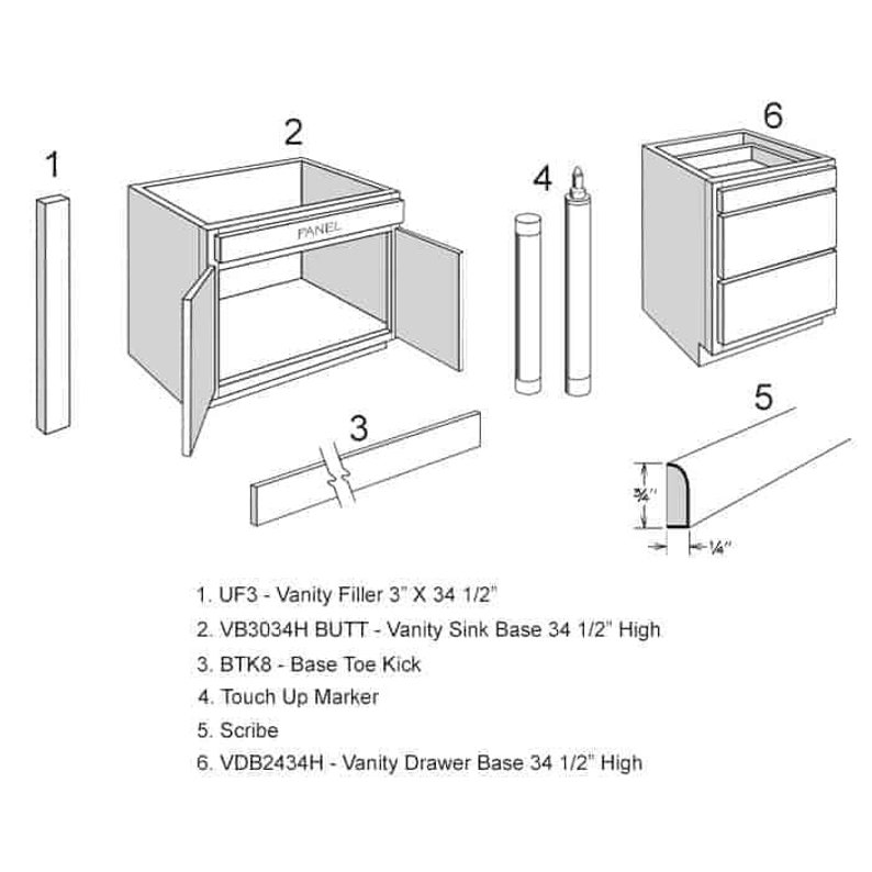 84″ Vanity Combination (84″-87″ Installed) - Etsy
