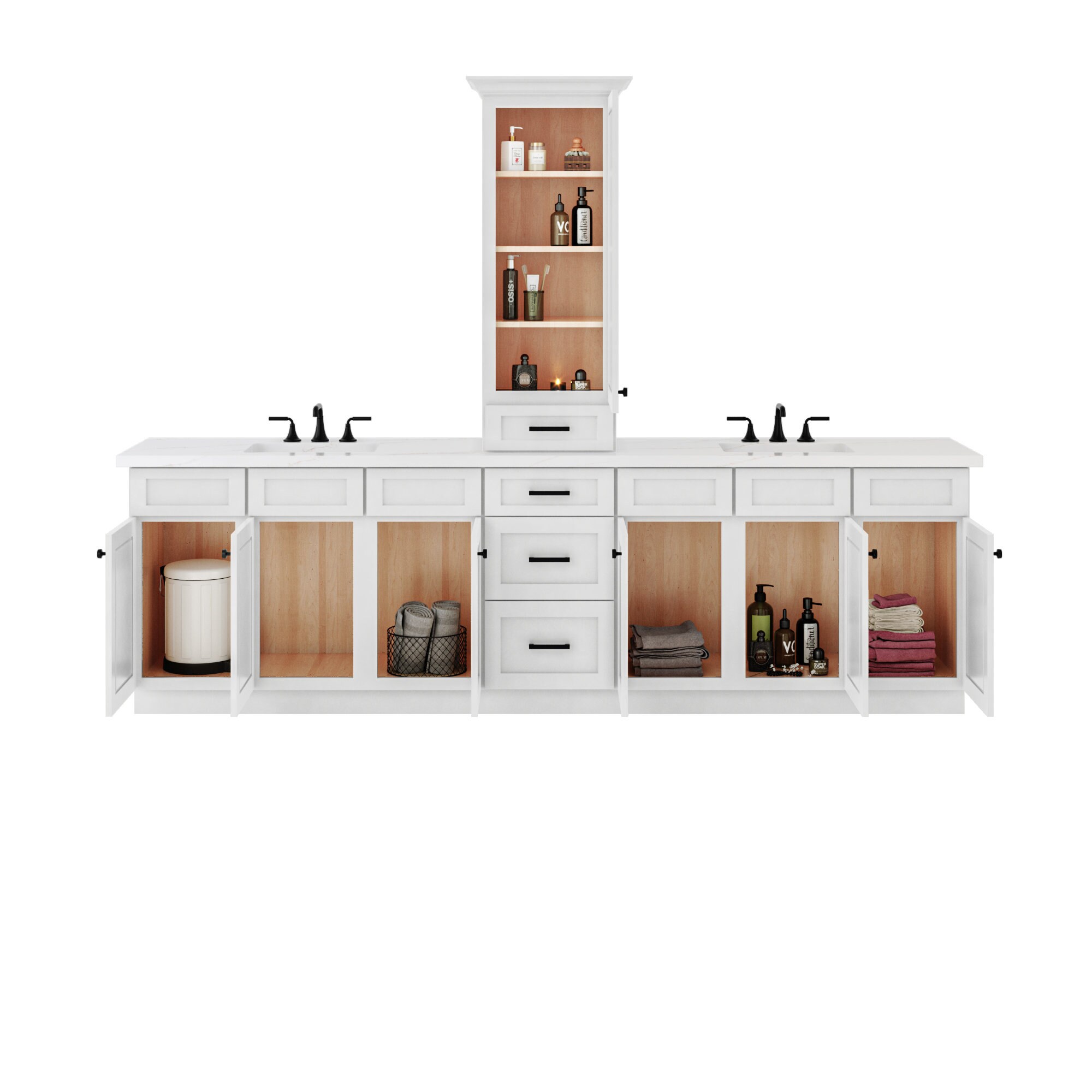 114″ Vanity With Tower (114″-117″ Installed) - Etsy