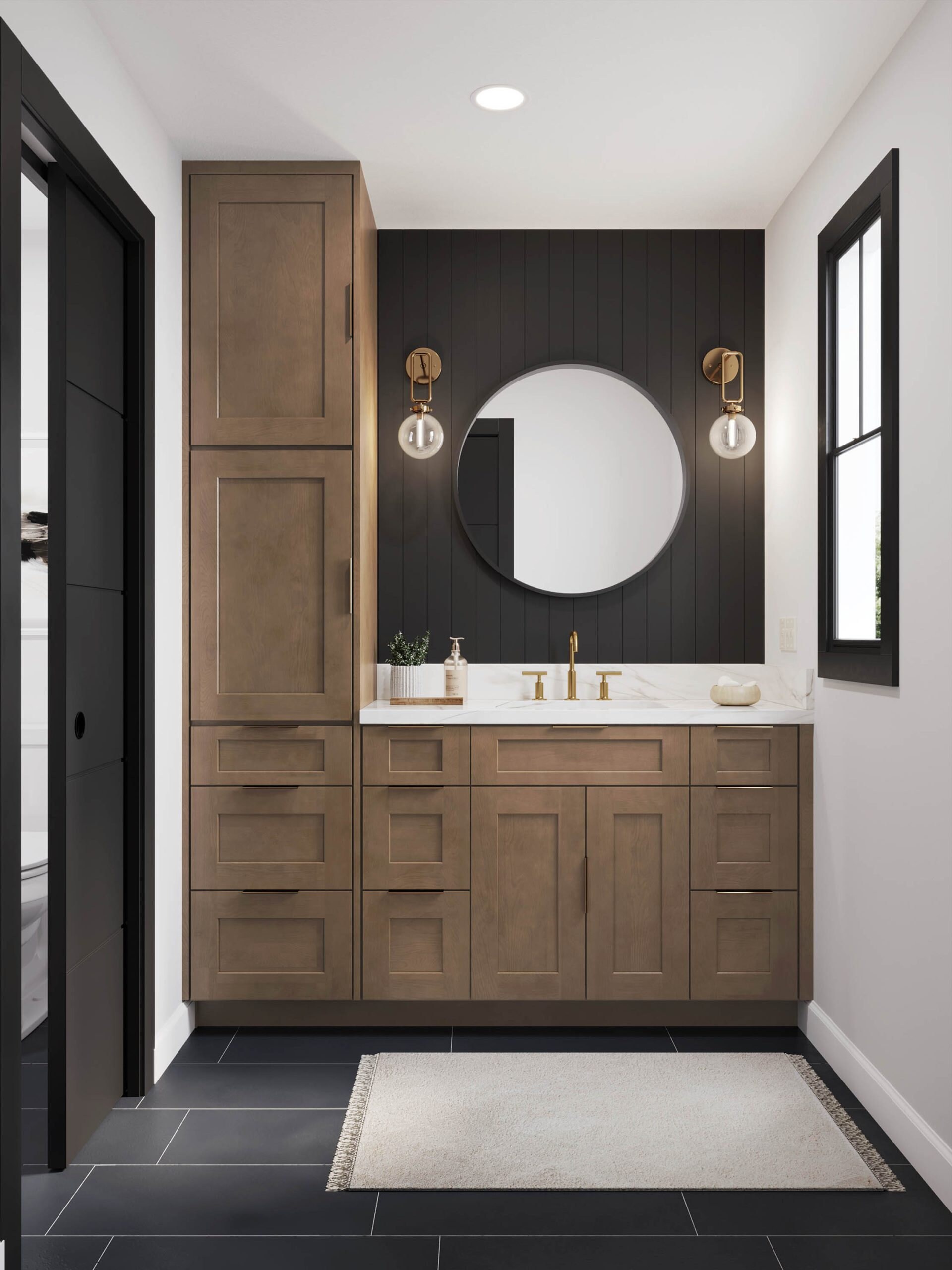 Bathroom vanity and tall cabinet combo store