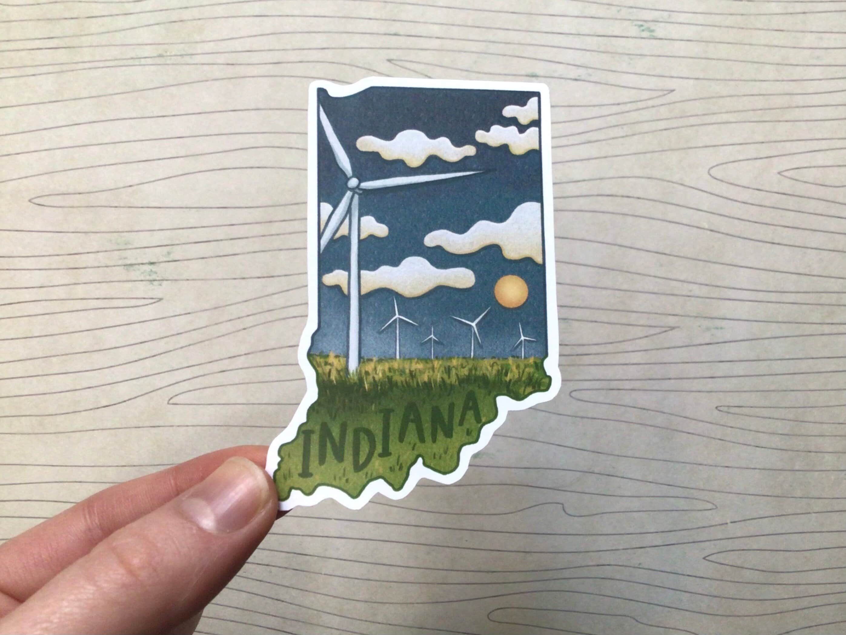 Indiana State Sticker | Waterproof Glossy Vinyl | for Laptop ...