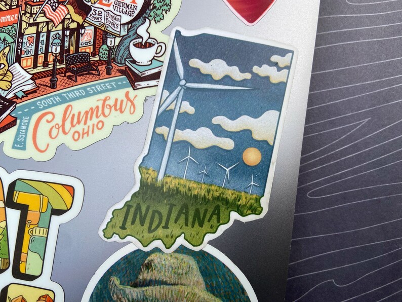 Indiana Sticker | Waterproof Glossy Vinyl | for Laptop, Waterbottle ...