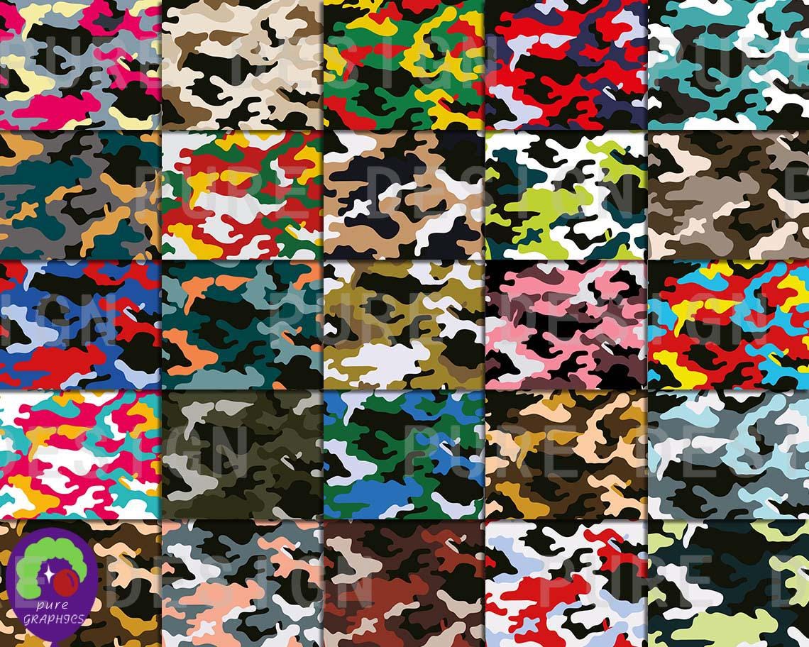 B_S_0247 | 191 Designs Camouflage Patterns Seamless Digital Paper ...