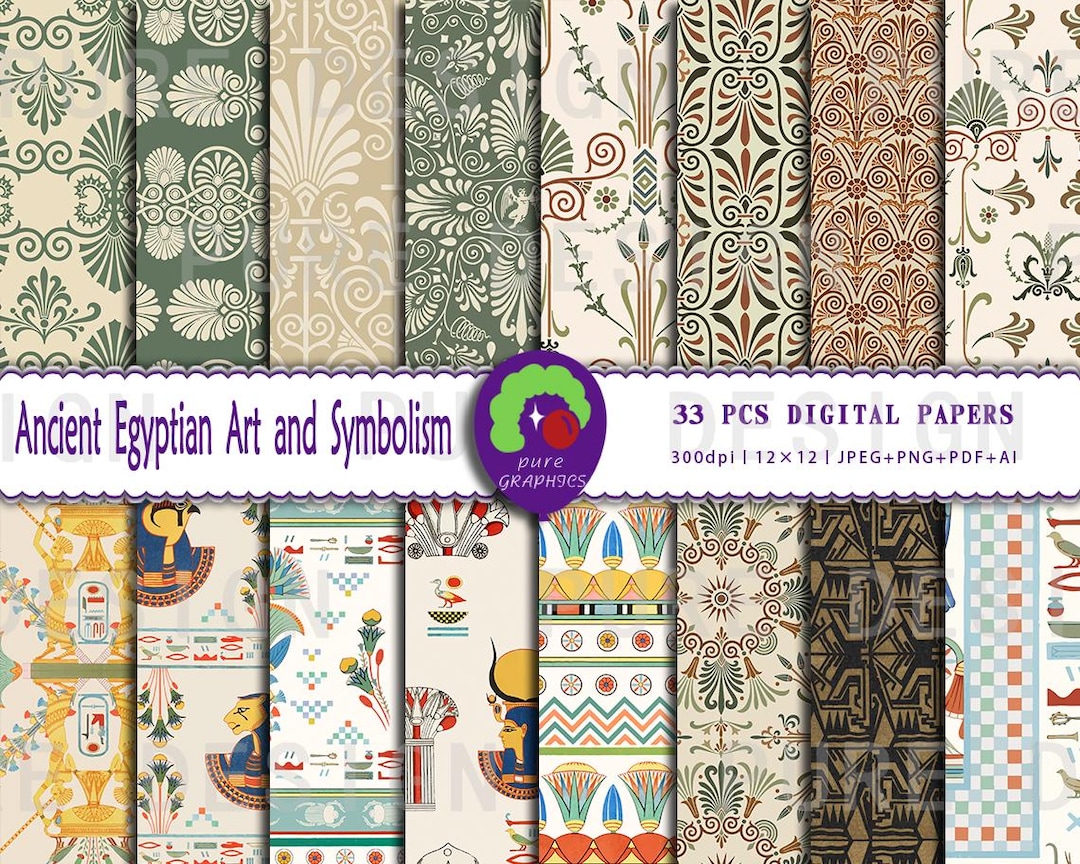 B_S_0301 | 33 Designs Ancient Egyptian Art and Symbolism Seamless ...
