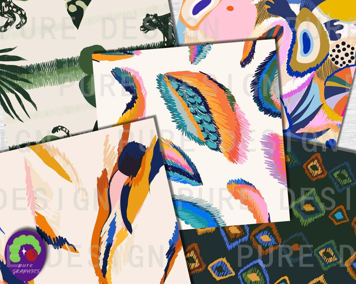 B_S_0128 | 16 Designs Contemporary Art Patterns Seamless Digital Paper ...