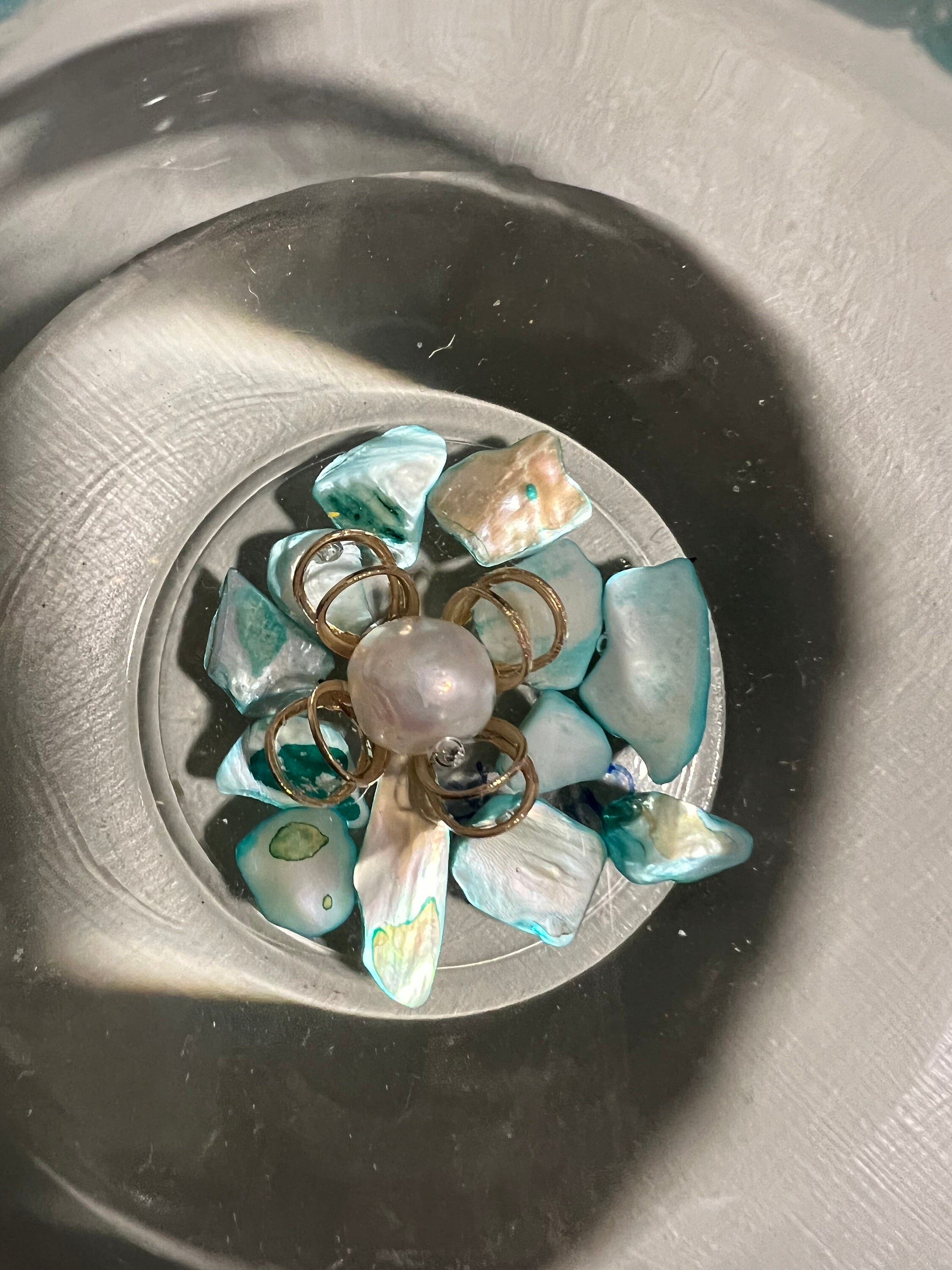 Small Decorative Ceramic Mosaic Edge Dish With Pearls - Etsy