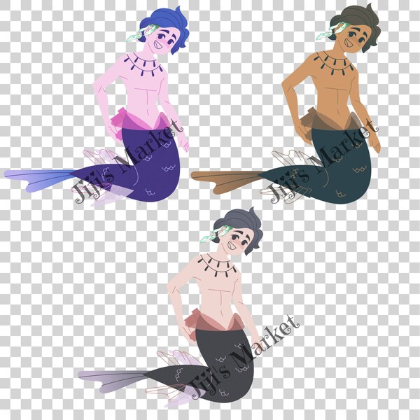 Merman Clipart - Etsy