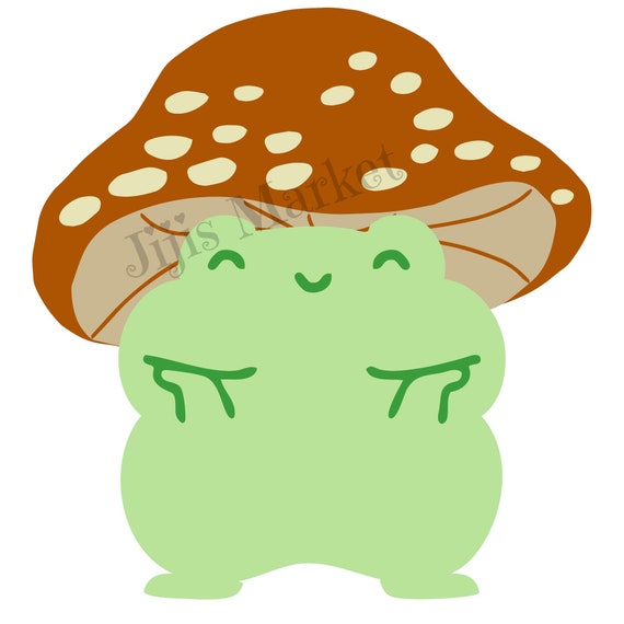 Frog Mushroom Png Frog With Mushroom Hat Cute Cottagecore Etsy
