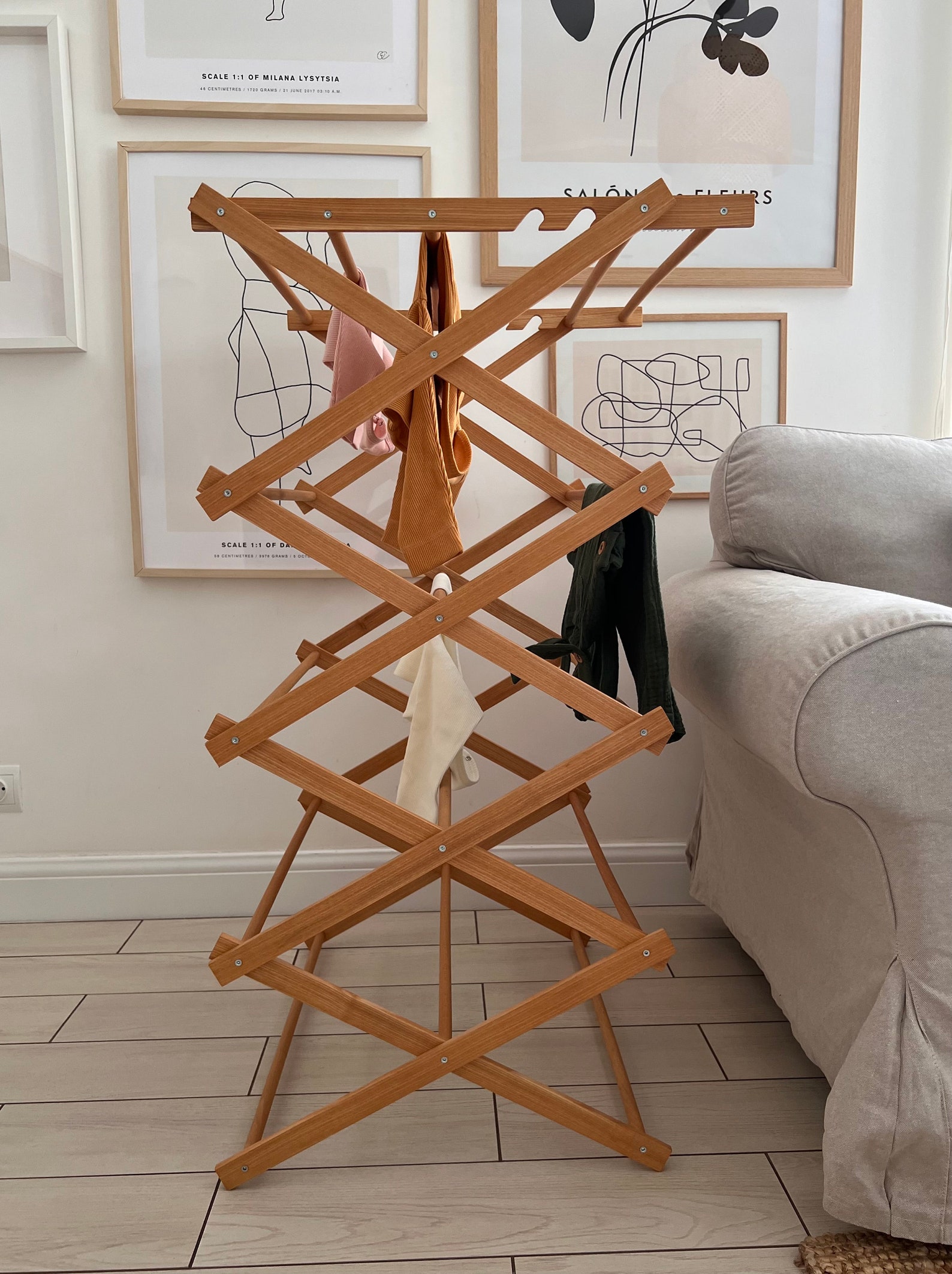 Wooden Towel Drying Rack, Wood Clothes Drying Rack, Clothes Drying ...