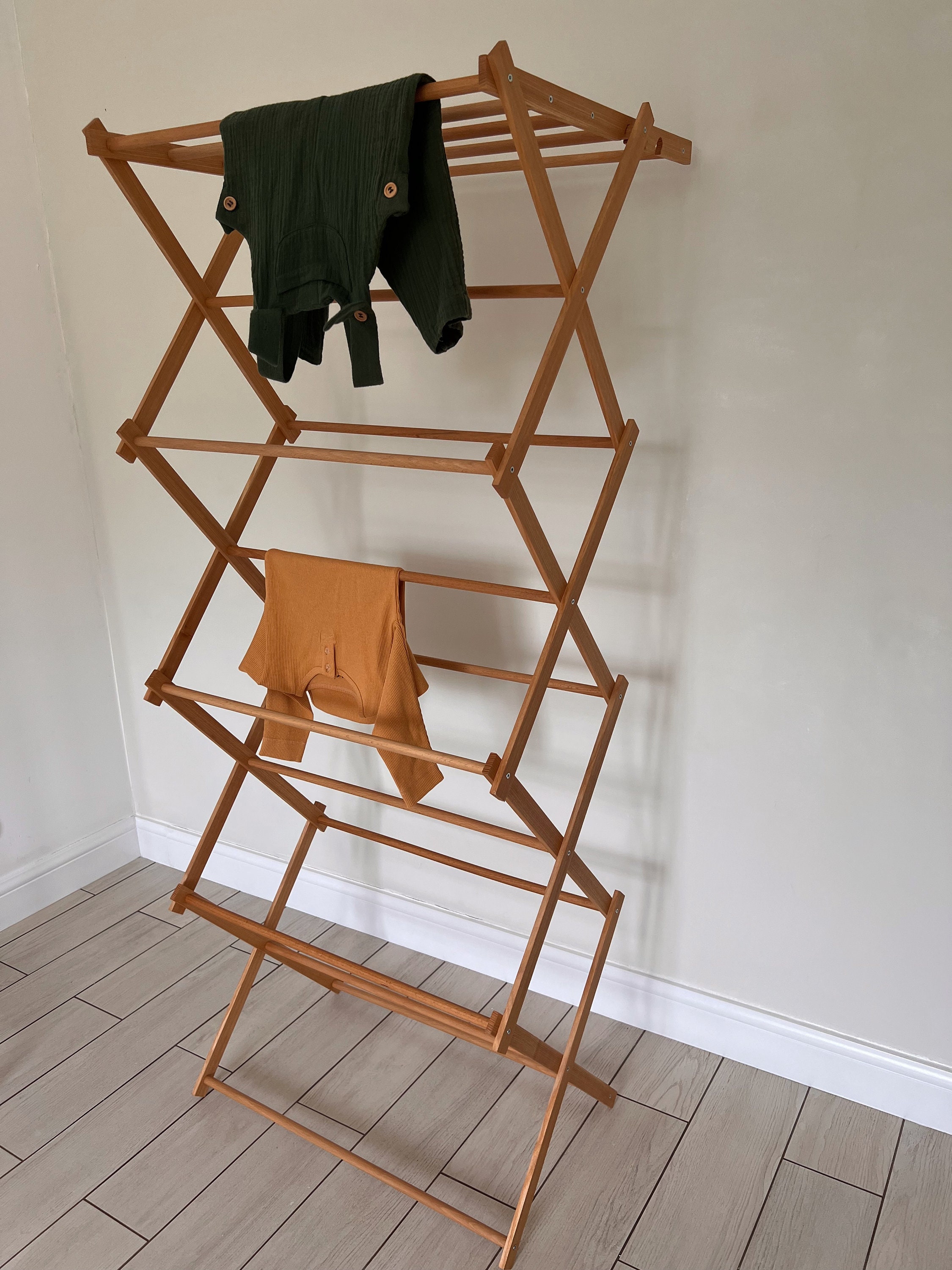 Wooden Towel Drying Rack, Wood Clothes Drying Rack, Clothes Drying ...