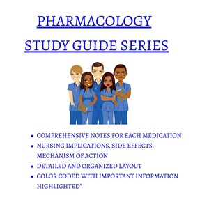 Pharmacology Study Guide | Bundle | Notes | Drugs | Medications - Etsy