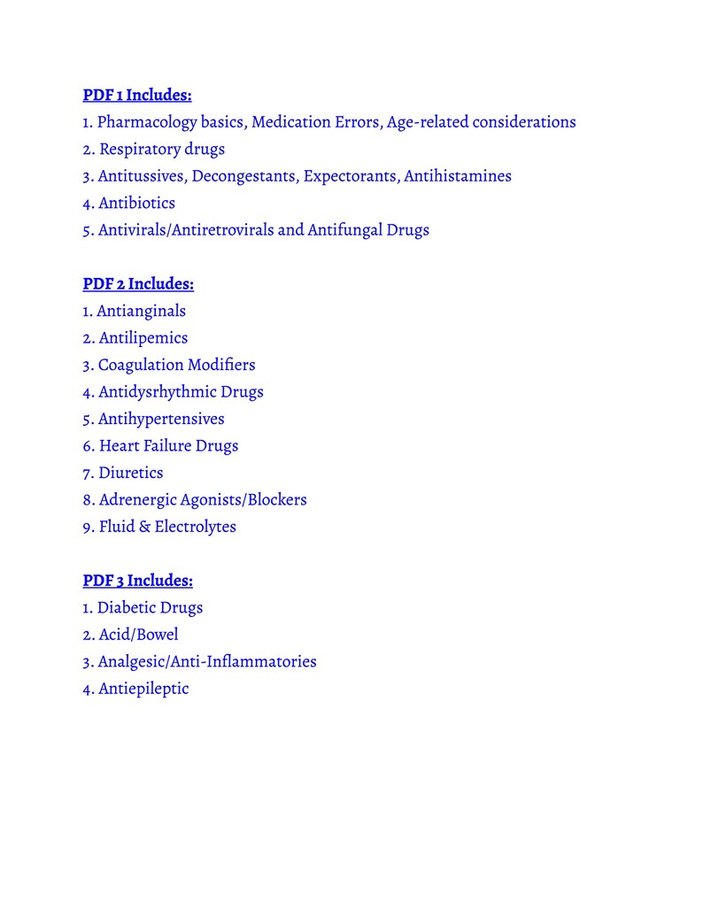 Pharmacology Study Guide Bundle Notes Drugs Medications - Etsy