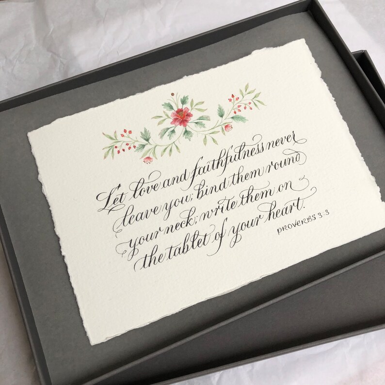 Handwritten Personalised Calligraphy Bible Verse/scripture/ Wedding ...