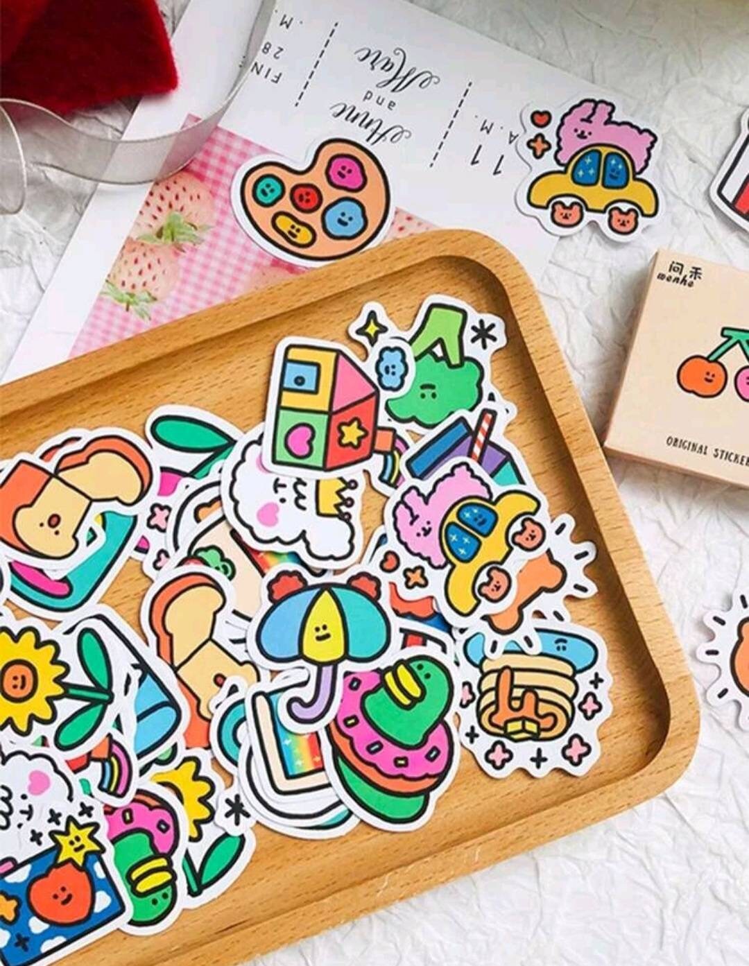 44pc Cartoon/colors/cool Sticker Lot/food Stickers/pig Stickers/sticker ...