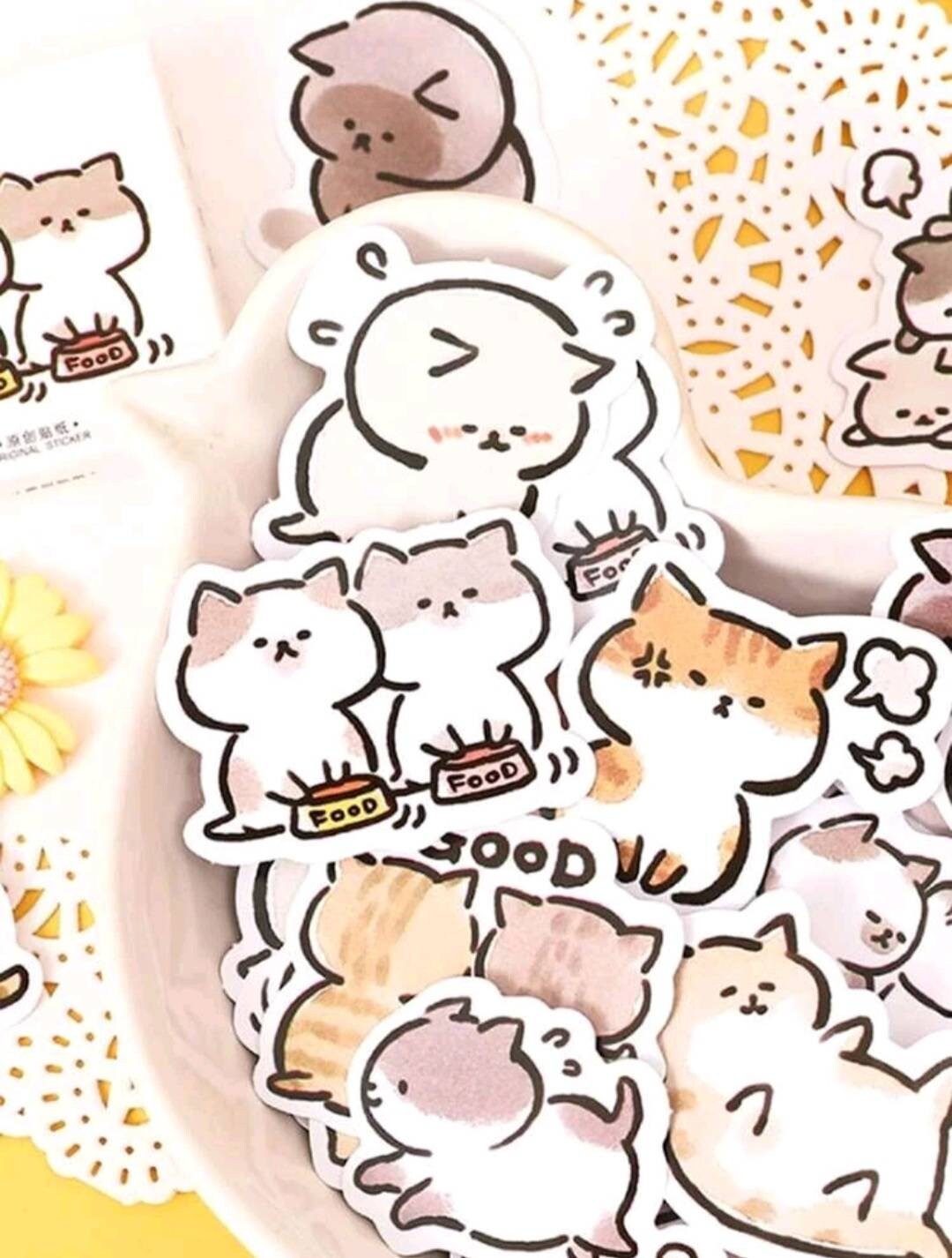 Cartoon Cat Stickers Funny Cat Stickers Great for Kids or Adults FUN ...
