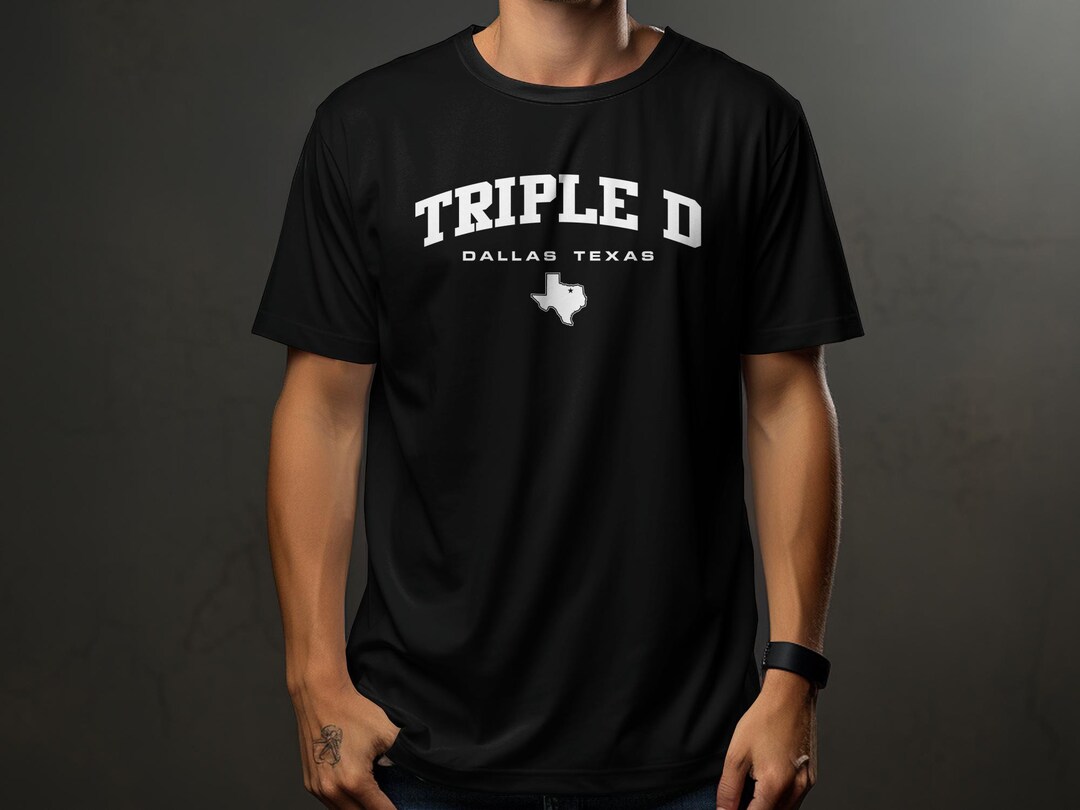 Triple D Dallas Texas T-shirt, Black and White Graphic Tee, Casual ...