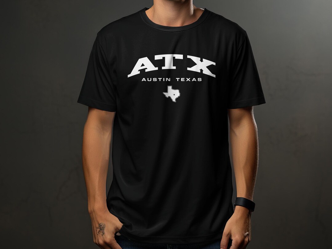 Austin Texas ATX Black and White Graphic T-shirt, Unisex Modern Texan ...