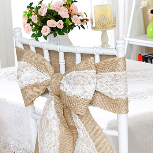 1-100pcs 17 X 240cm Hessian Sashes Chair Cover Bows Jute - Etsy UK