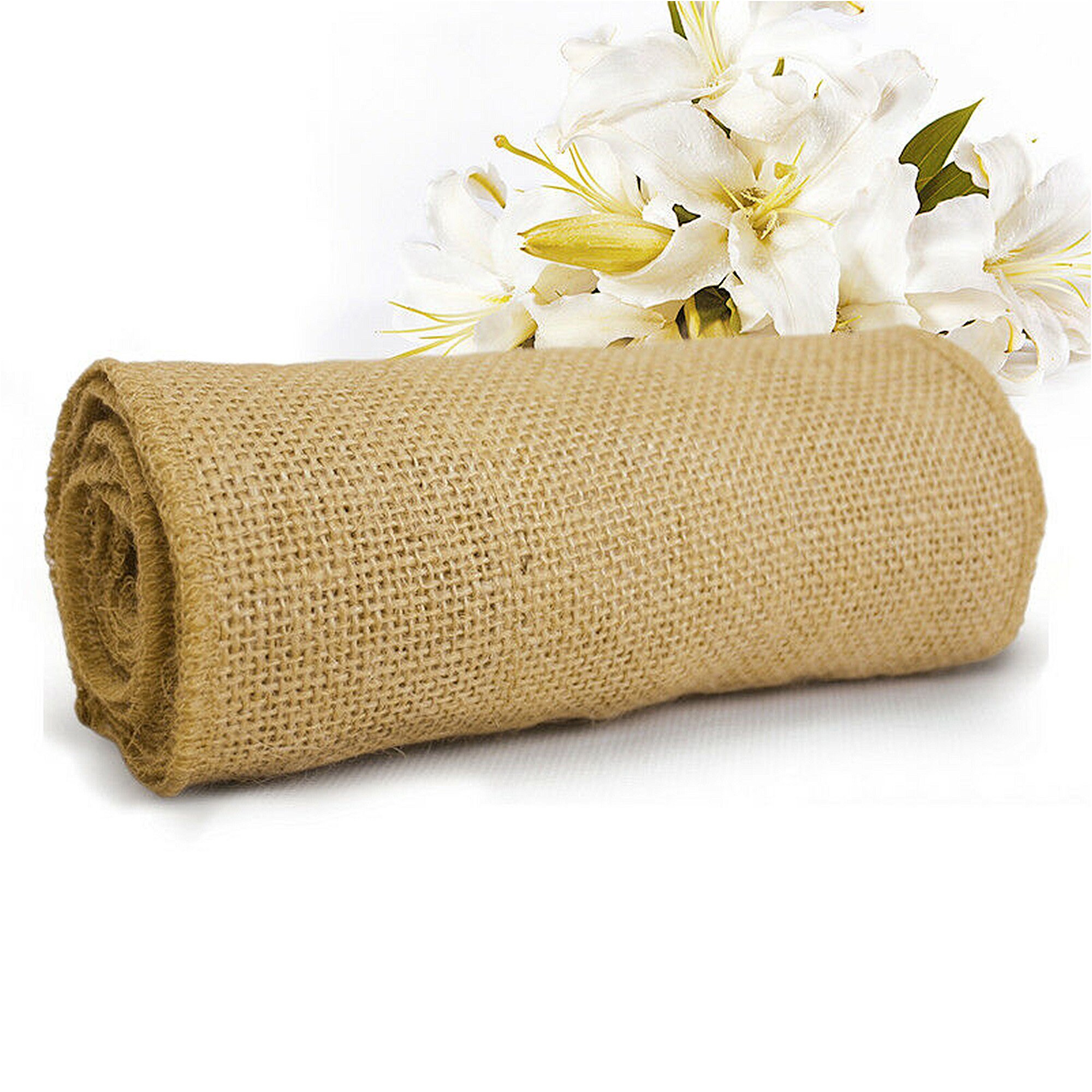 1-100pcs 17 X 240cm Hessian Sashes Chair Cover Bows Jute Burlap Vintage ...