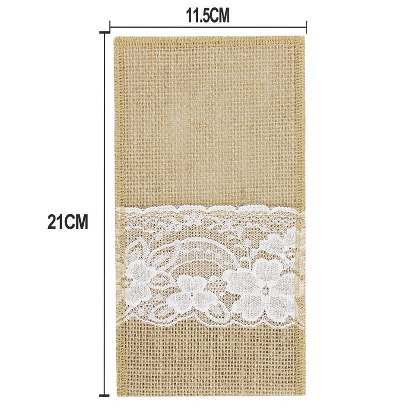 10 100pcs Hessian Jute Lace Cutlery Holder Fork Knife Pocket - Etsy