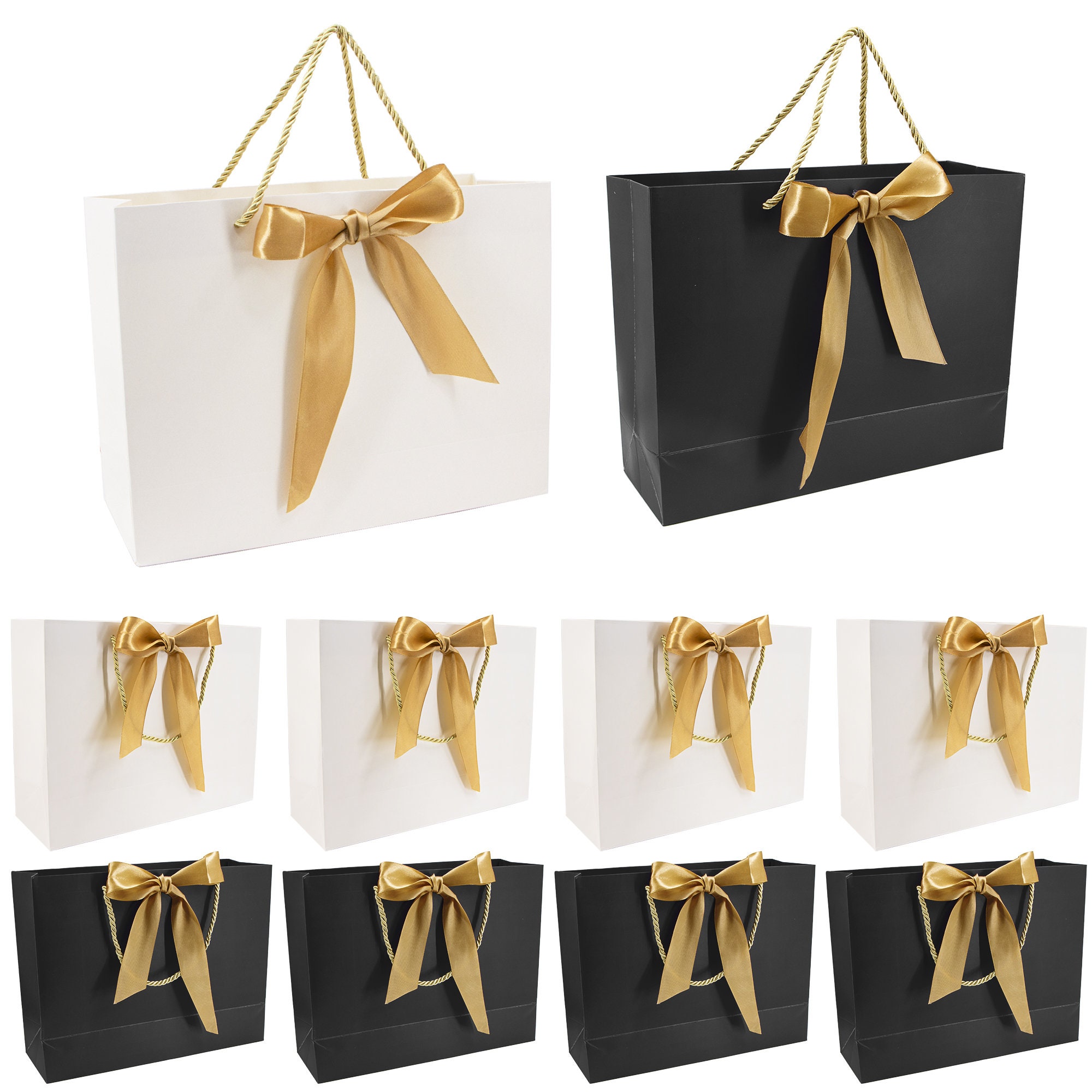 8 16 24PCS Gift Bags With Rope Handles Kraft Paper Gift Bag Recyclable ...