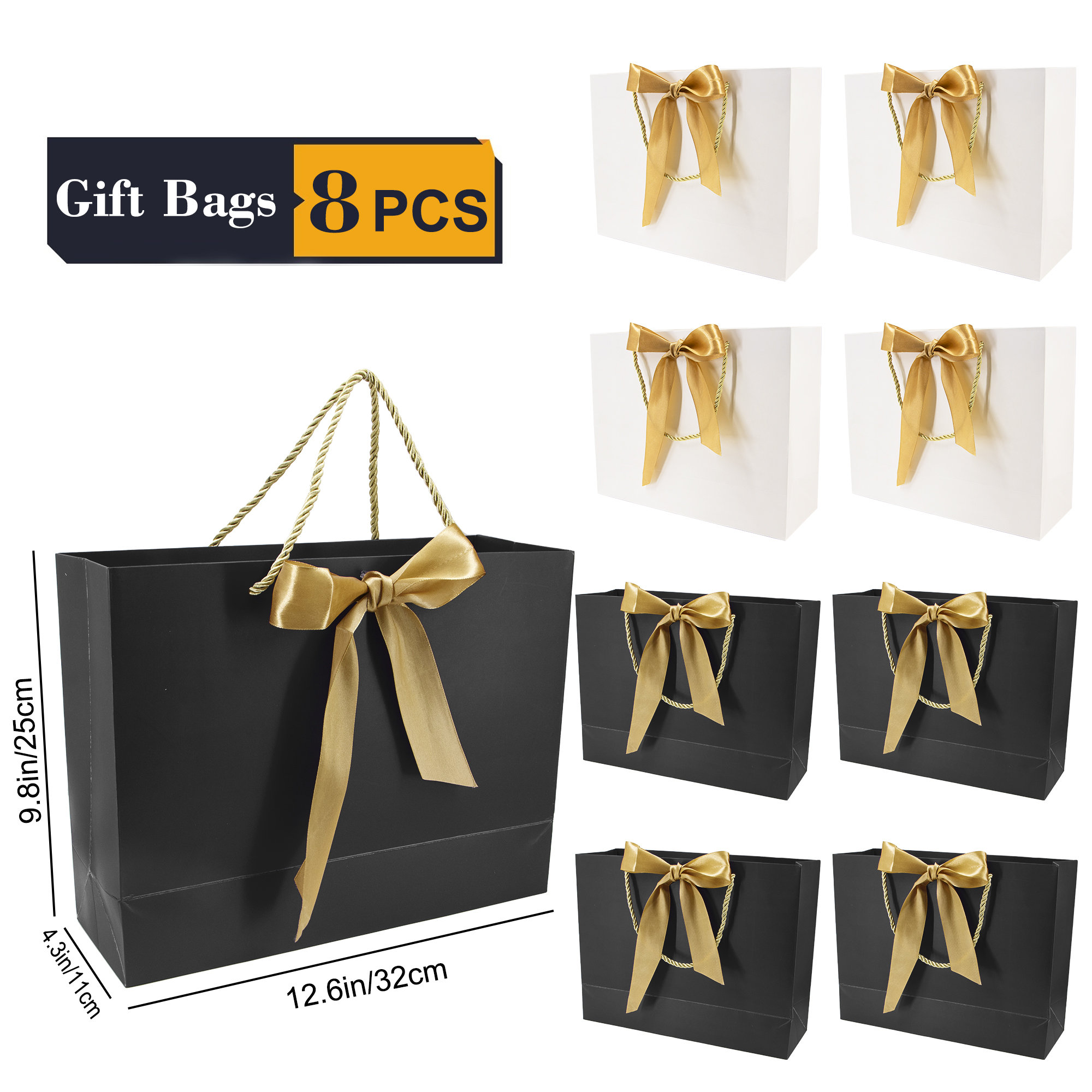 8 16 24PCS Gift Bags With Rope Handles Kraft Paper Gift Bag - Etsy UK