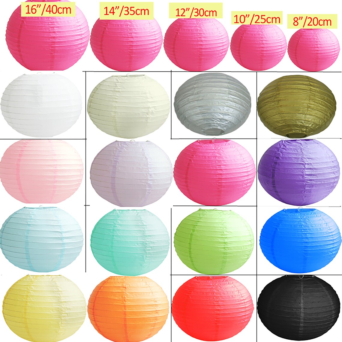 1 5 10pcs 12 Round Paper Lanterns Lamp Shade Wedding - Etsy UK