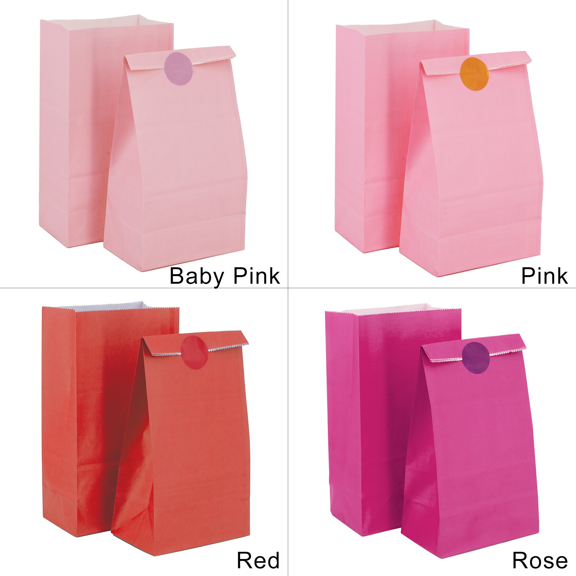 20 100PCS Paper Party Bags Candy Colourful Macaron With Stickers Sweet ...